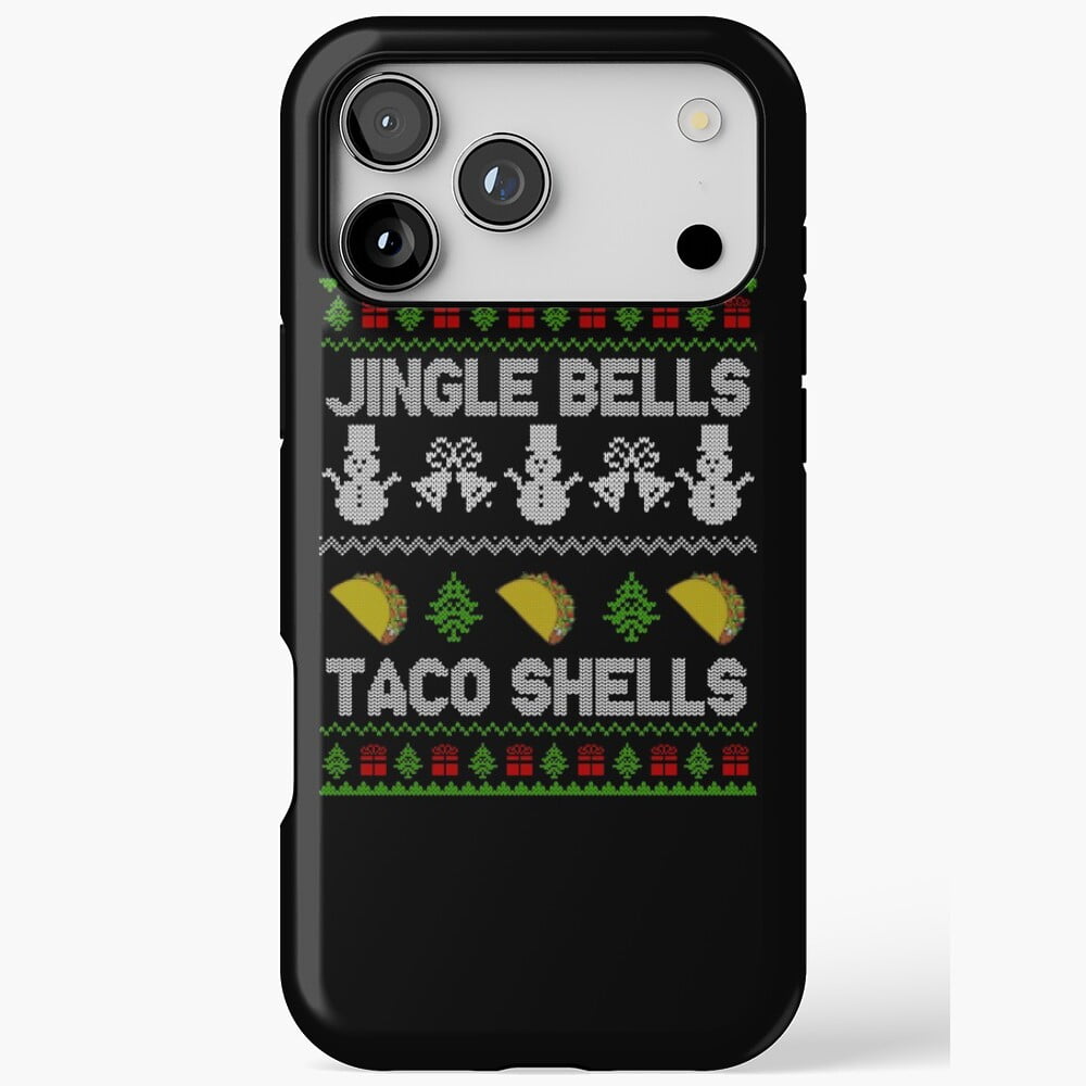 Jingle Shell Tacos Festive Holiday Humor iPhone Case 17 through 11 Pro ...