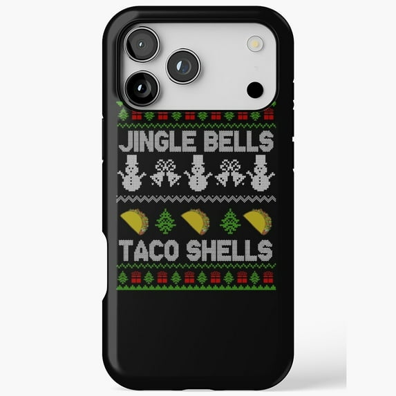 Jingle Shell Tacos Festive Holiday Humor iPhone Case 17 through 11 Pro ...