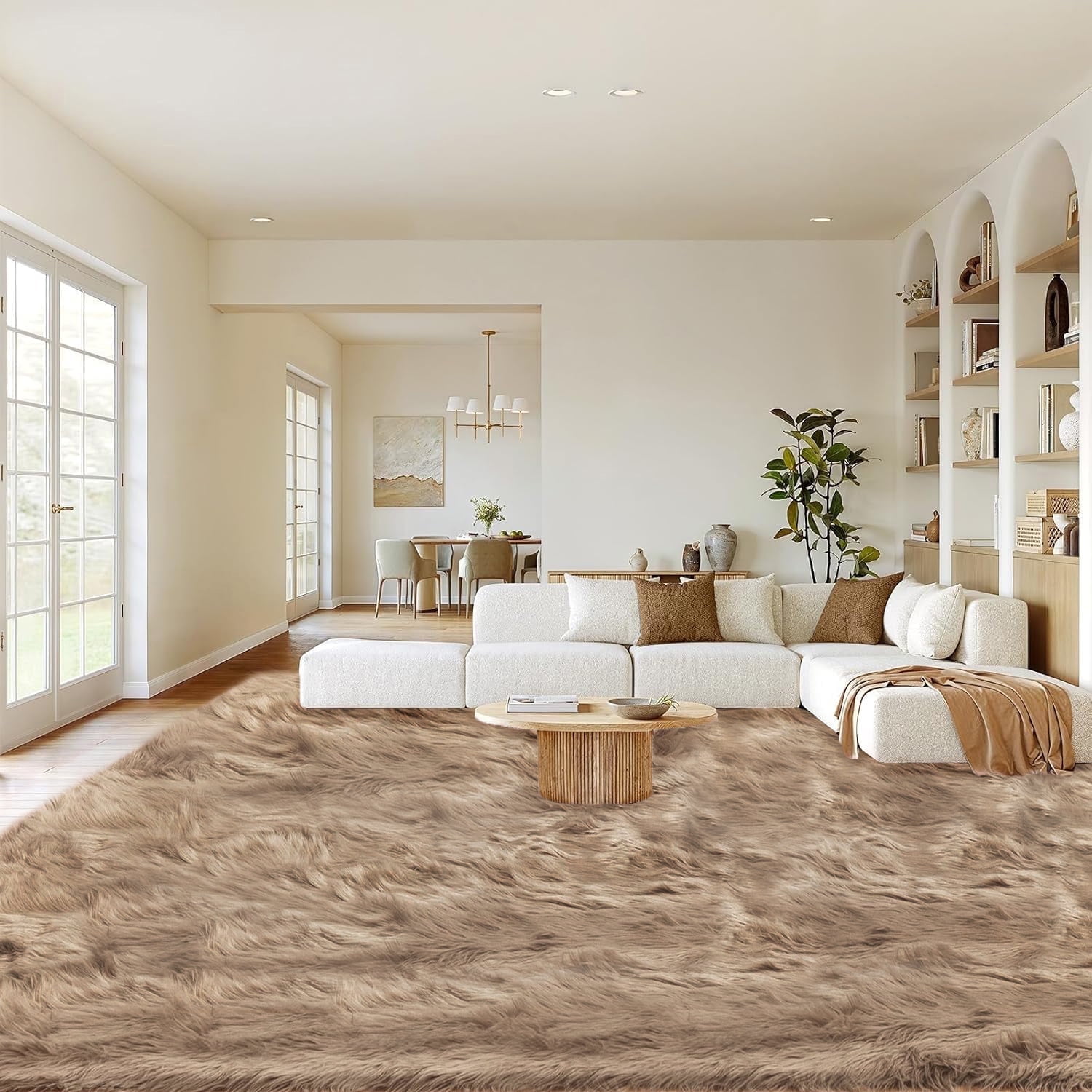 Jingle bears Area Rug 9x12 Living Room Large Rug Fluffy Shaggy Faux ...