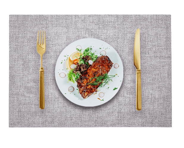 JinglePop Paper Place Mats - Gray Rectangle Paper Place Mats for ...