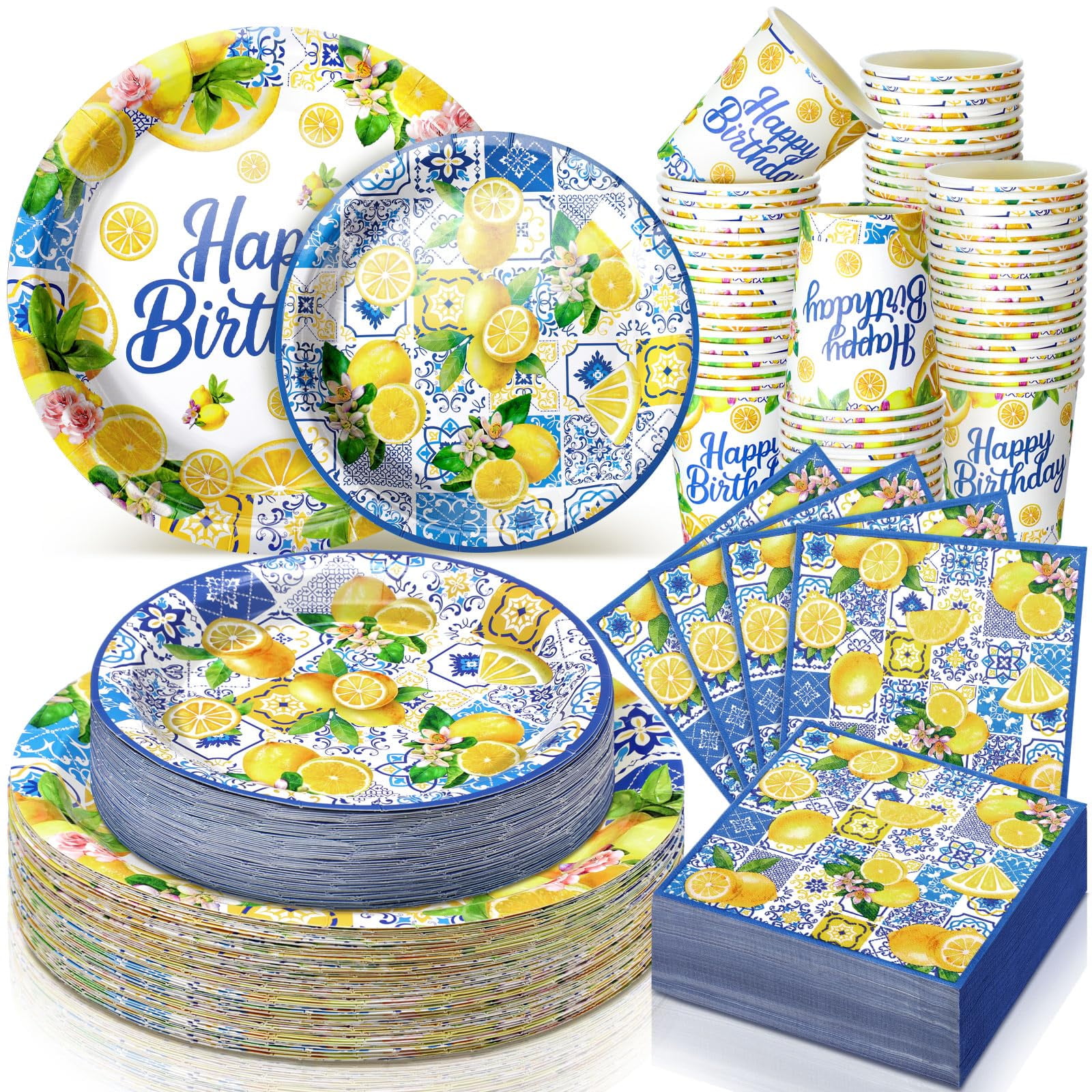 Jingmore 250 Pcs Lemon Birthday Party AFN1Decorations Lemon and Napkins ...