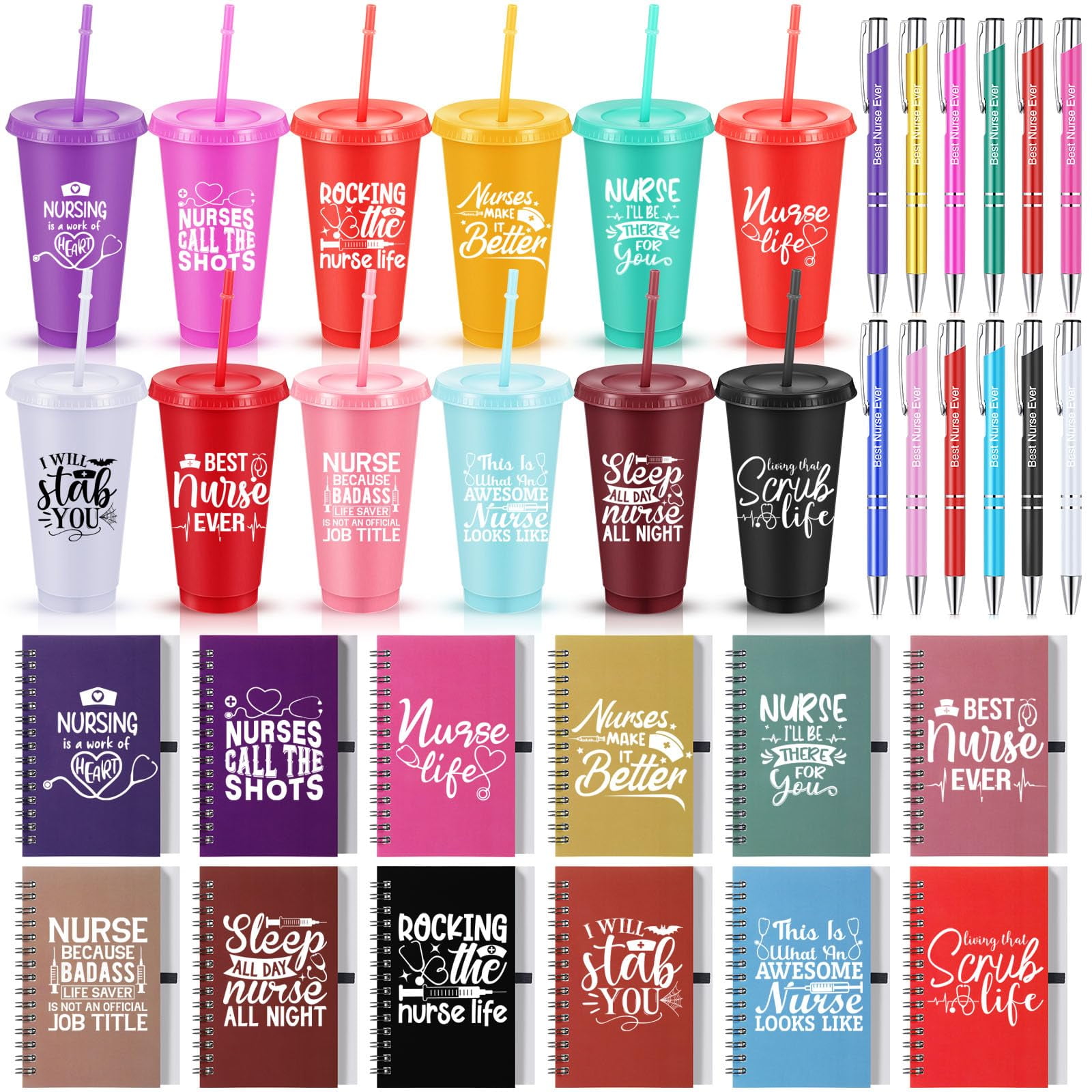 Jingmore 36 Pcs Nurse Week Gifts Set Nurse Appreciation Coffee Cups ...