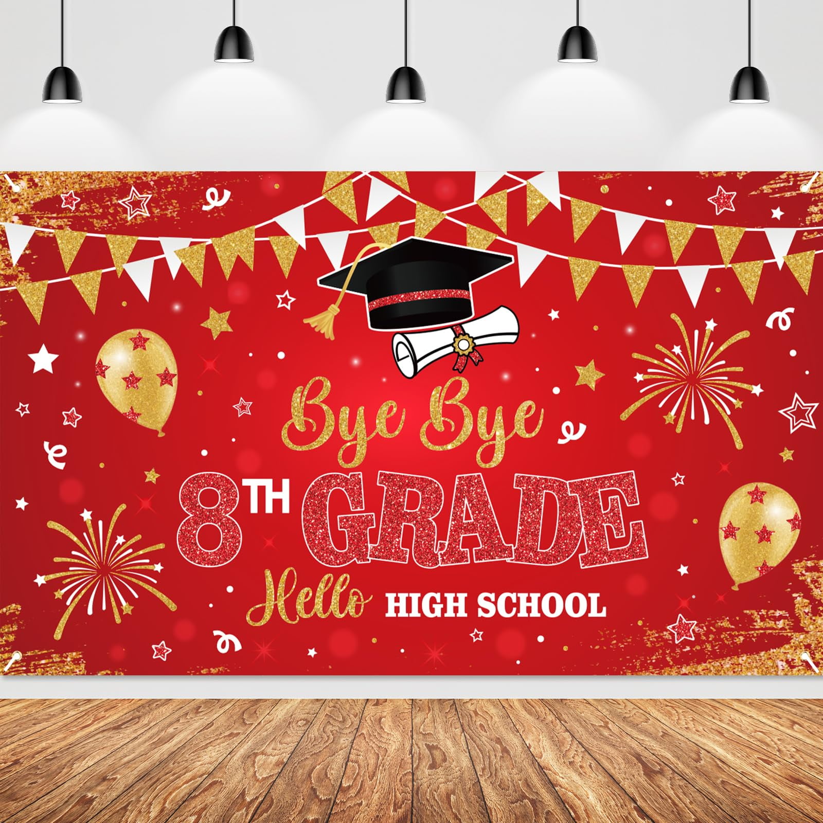 Jingmore 8th GradeTRDN Graduation Backdrop 8th Grade Graduation Decor ...