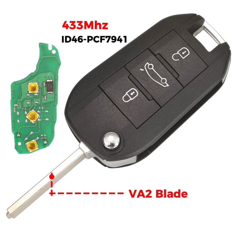 Jingyuqin 433Mhz Remote Car Key For Peugeot 208 301 308 508 2008 5008 ...