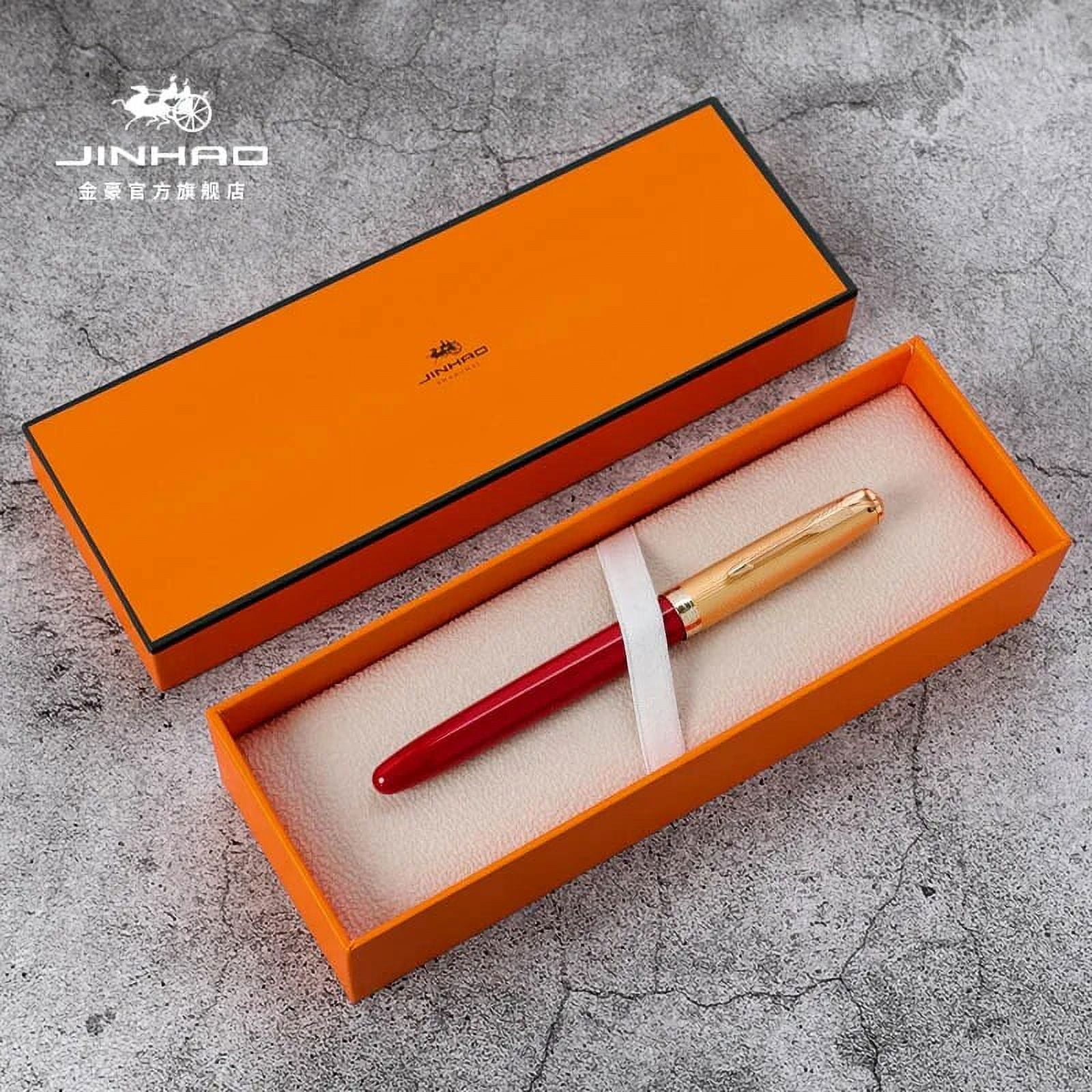 Jinhao 85 Metal/Wood Fountain Pen Golden Cap Extra Fine Nib 0.5mm Ink Pen red ONE PEN NOT BOX ...