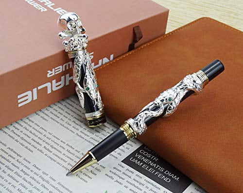 Jinhao Snake Roller Ball Pen, Silver Color with Skull Head Solid Metal ...