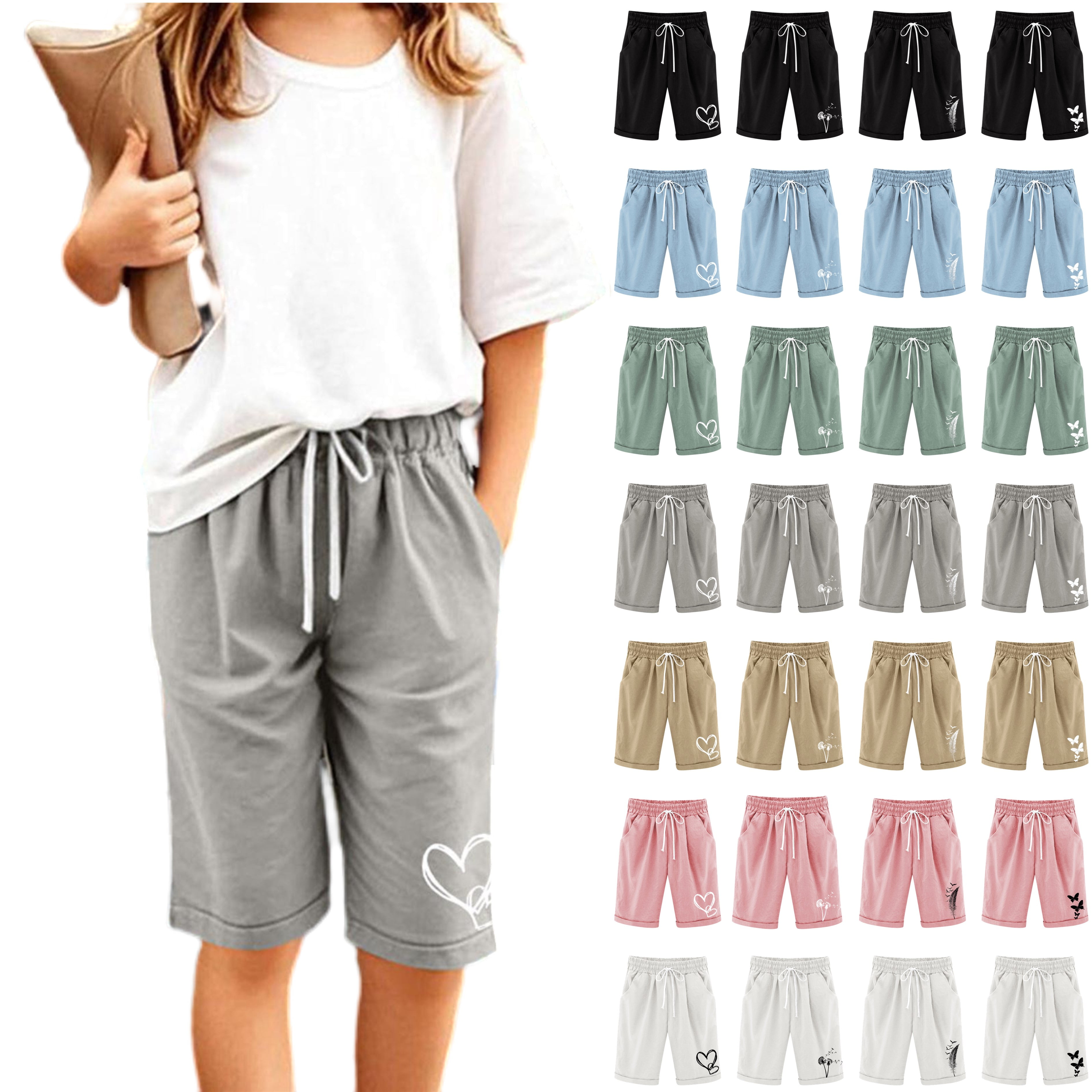 Jinhomg Boys Girls Summer Shorts Cute Cartoon Graphic Linen Shorts ...