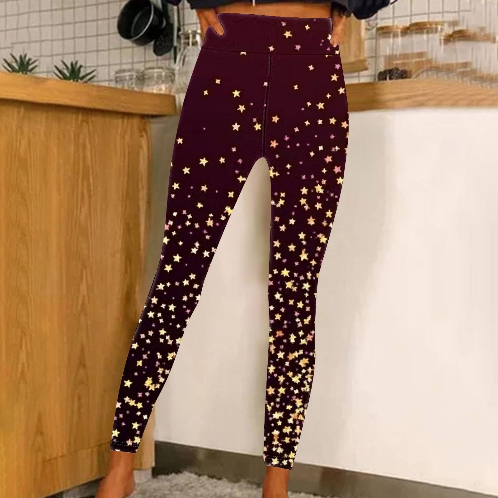 Jinhomg Buttery Soft Yoga Pants for Women Novelty Funny Sequin Print ...