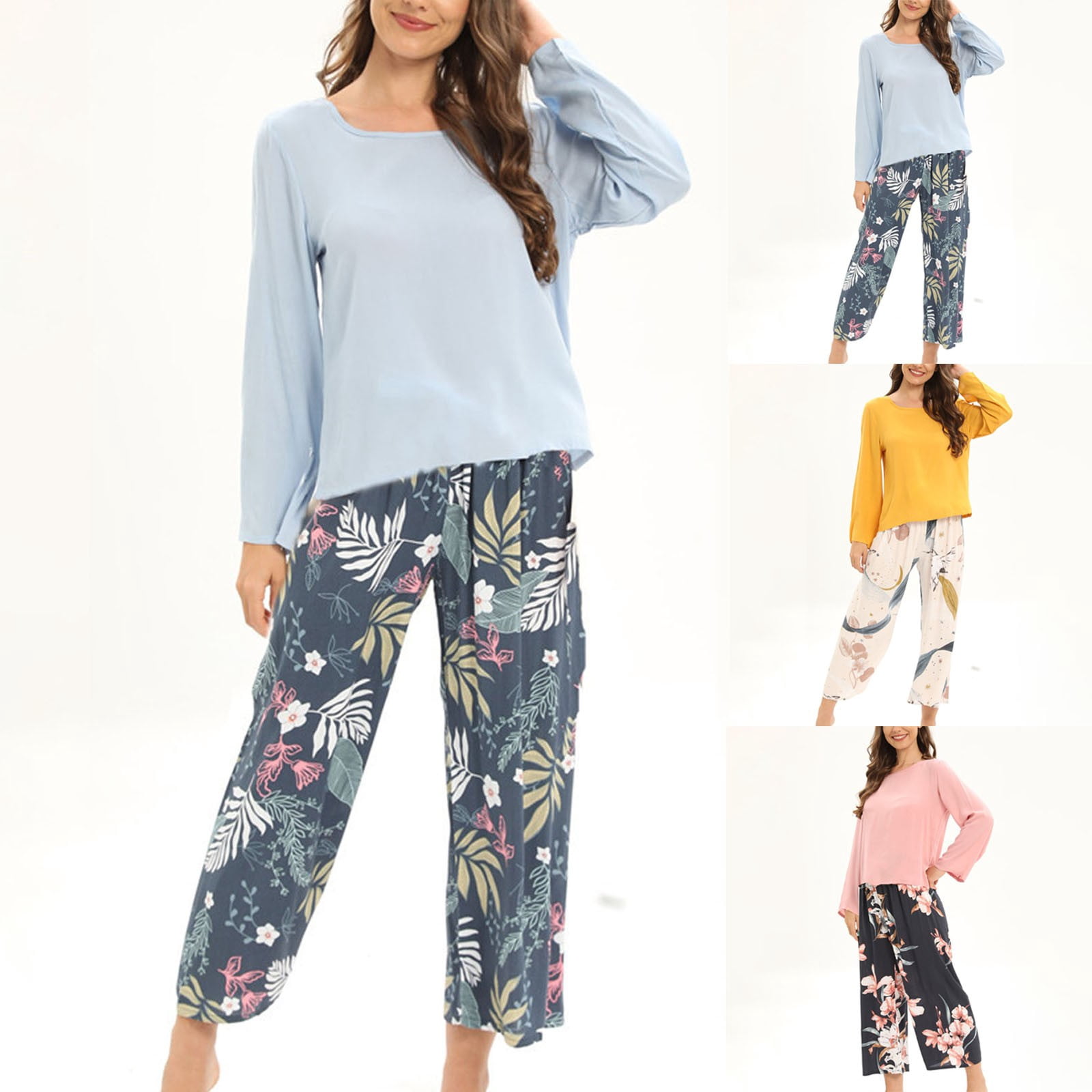 Jinhomg Casual Comfy Sleepwear for Women 2 Piece Loose Fit Loungewear ...