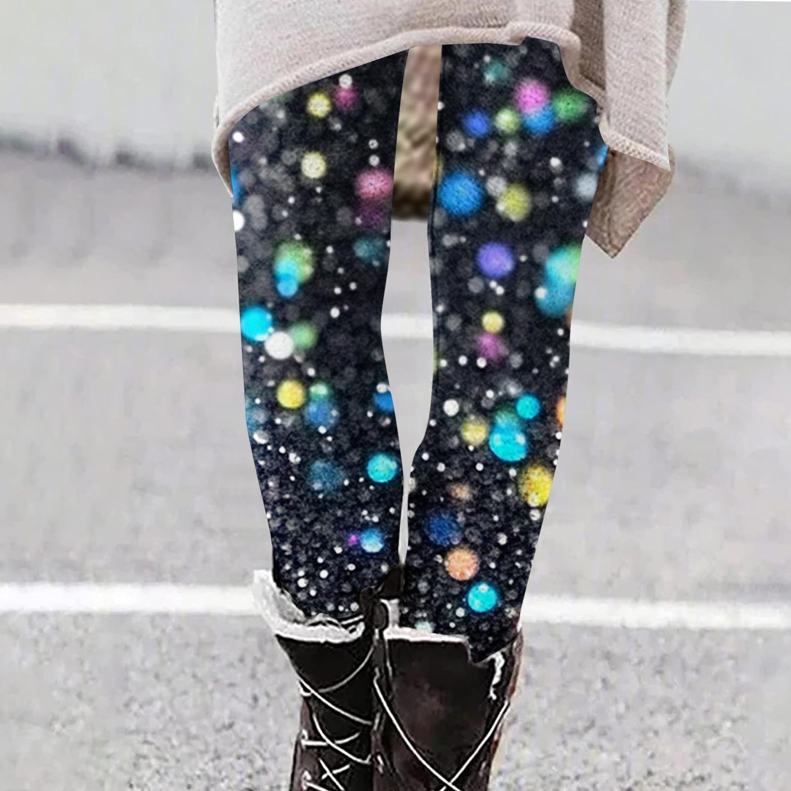 Jinhomg Cute Leggings for Women 2025 Sparkle Fancy Sequin Print Yoga ...