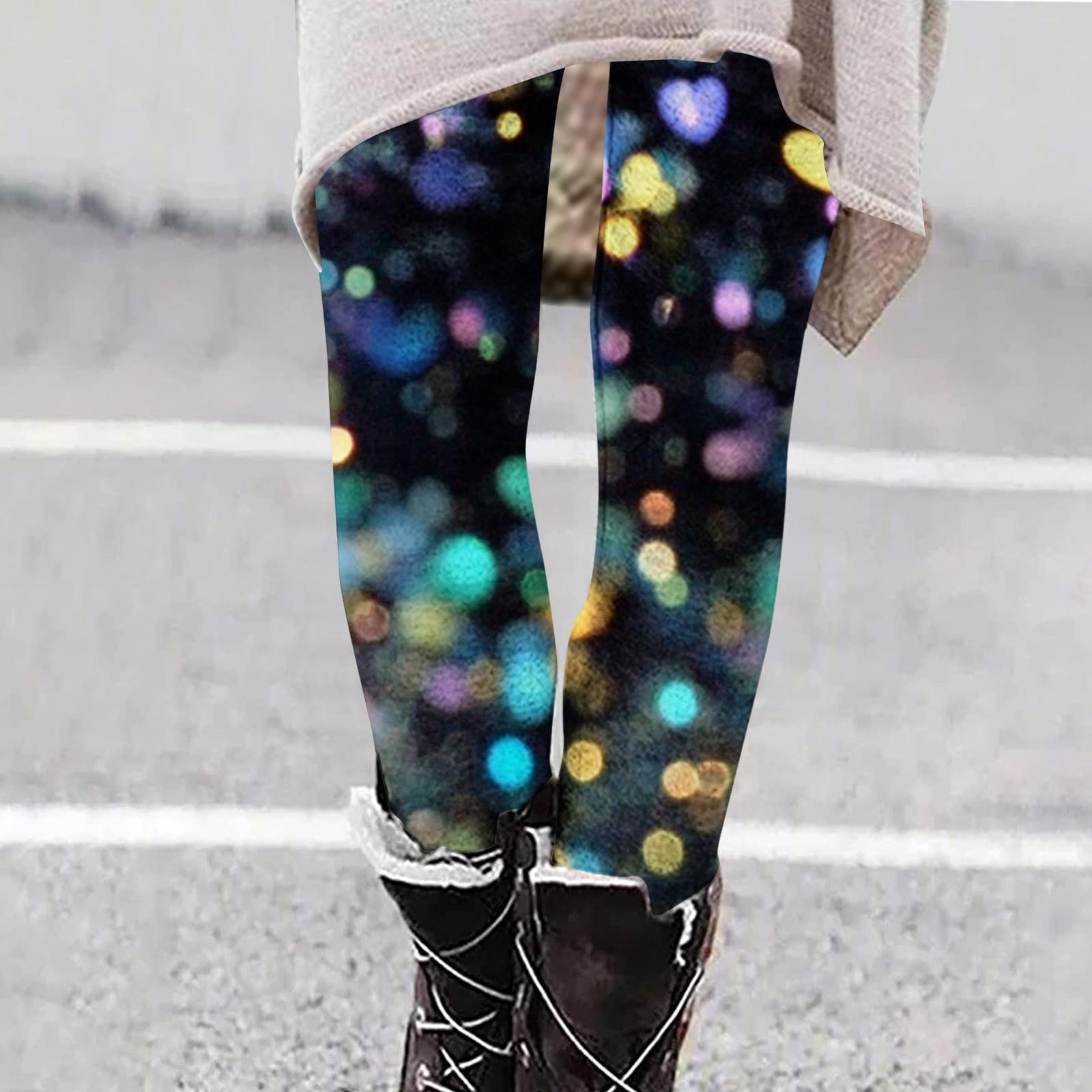 Jinhomg Cute Leggings for Women 2025 Sparkle Fancy Sequin Print Yoga ...