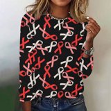 Jinhomg Fight Breast Cancer Tees for Women Long Sleeve Cute Pink Ribbon ...