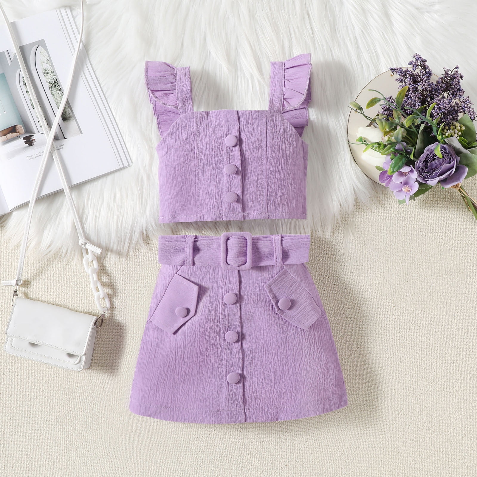 Jinhomg Girls Fashion Clothes Set Kids 3 Piece Summer Outfits Spaghetti ...