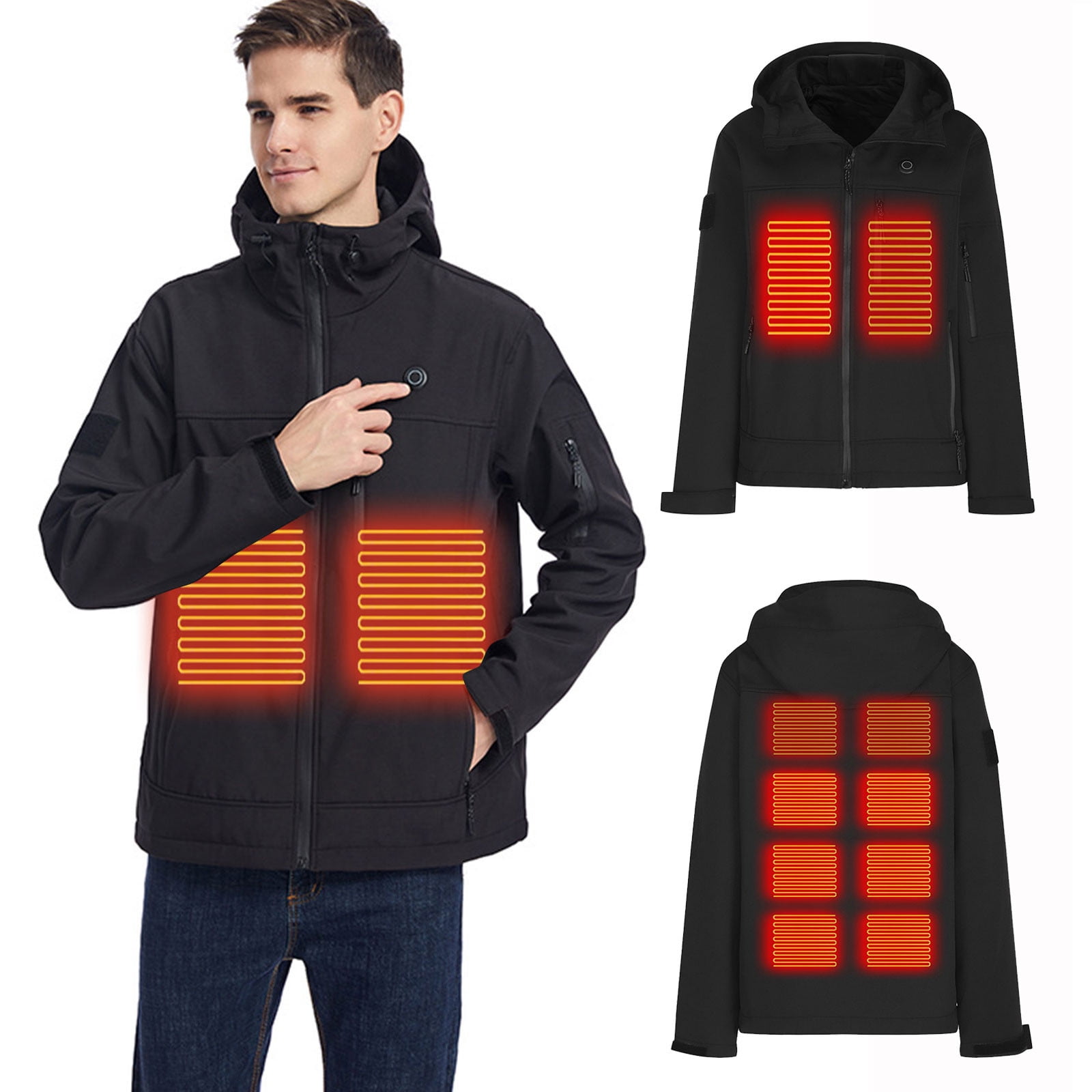 Jinhomg Heated Jacket for Men and Women 10 Heated Zones Smart Electric ...
