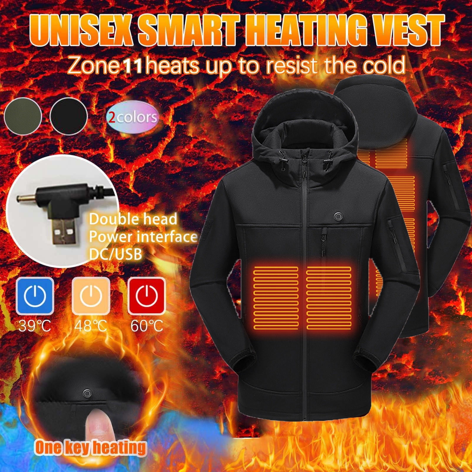 Jinhomg Heated Jackets for Women Plus Size Thermal 10 Heated Zones ...