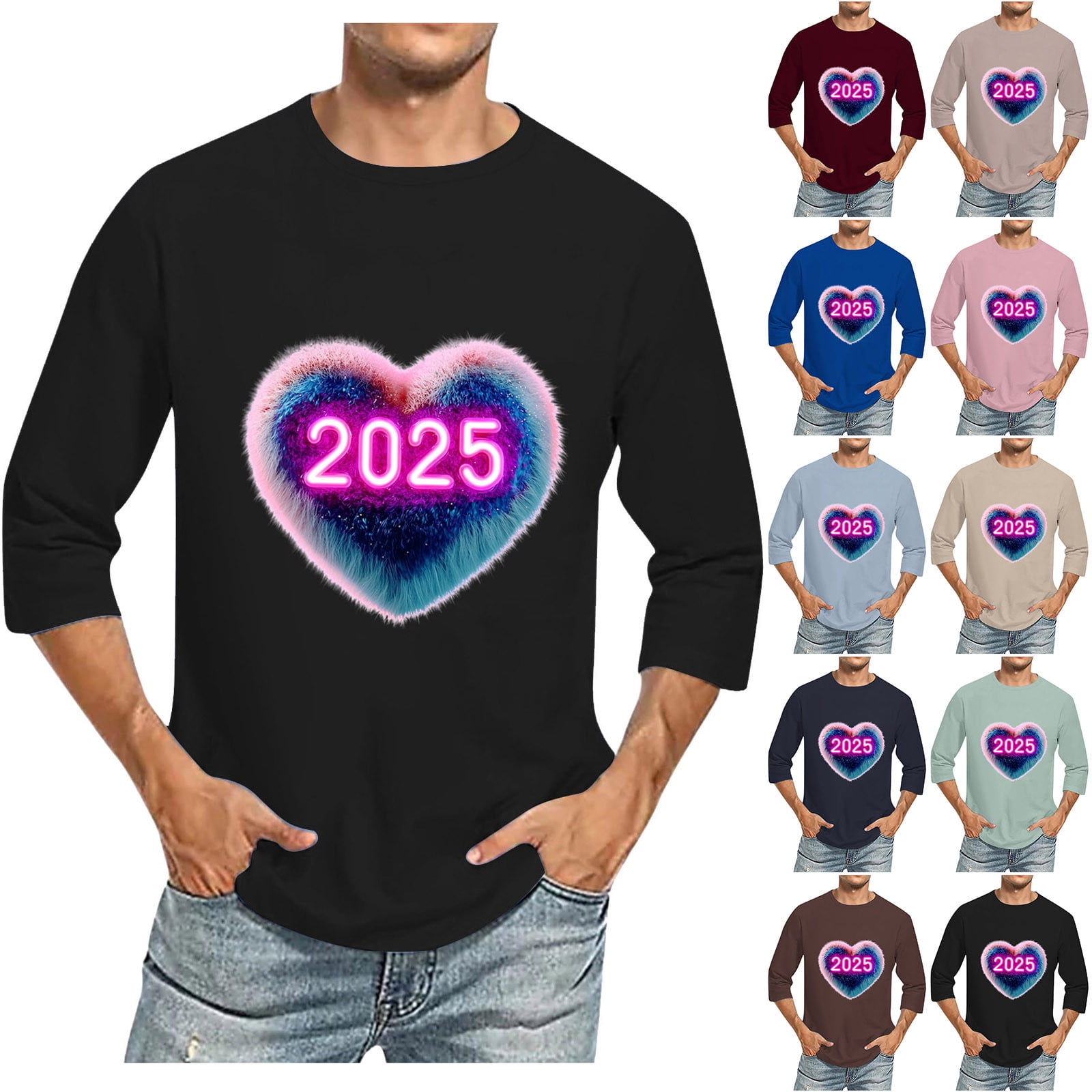 Jinhomg Holiday Graphic Tees for Men 2025 Trendy Valentine's Day Themed ...