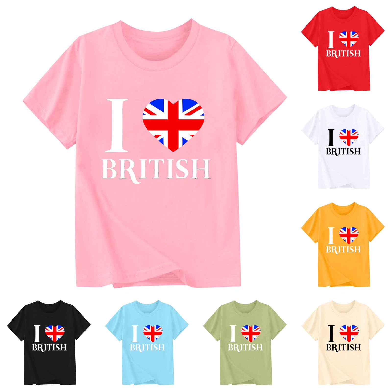 Jinhomg Kids Summer Tee Shirts Short Sleeve British Flag Graphic T ...