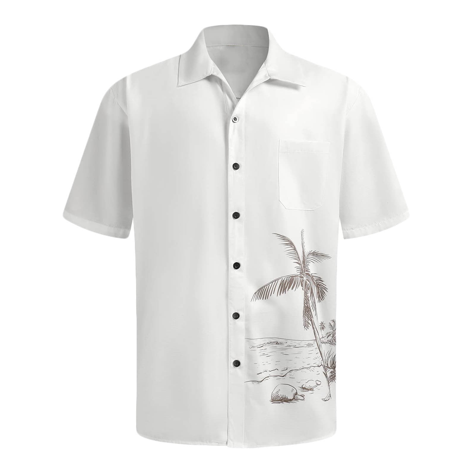 Jinhomg Men's Button Up Beach Shirts Trendy Tropical Palm Tree Graphic ...
