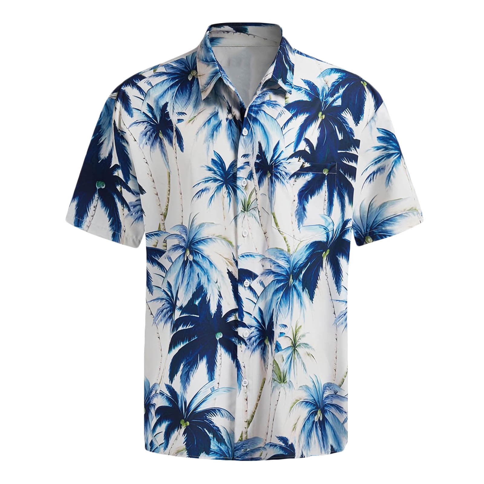 Jinhomg Men's Button Up Beach Shirts Trendy Tropical Palm Tree Graphic ...