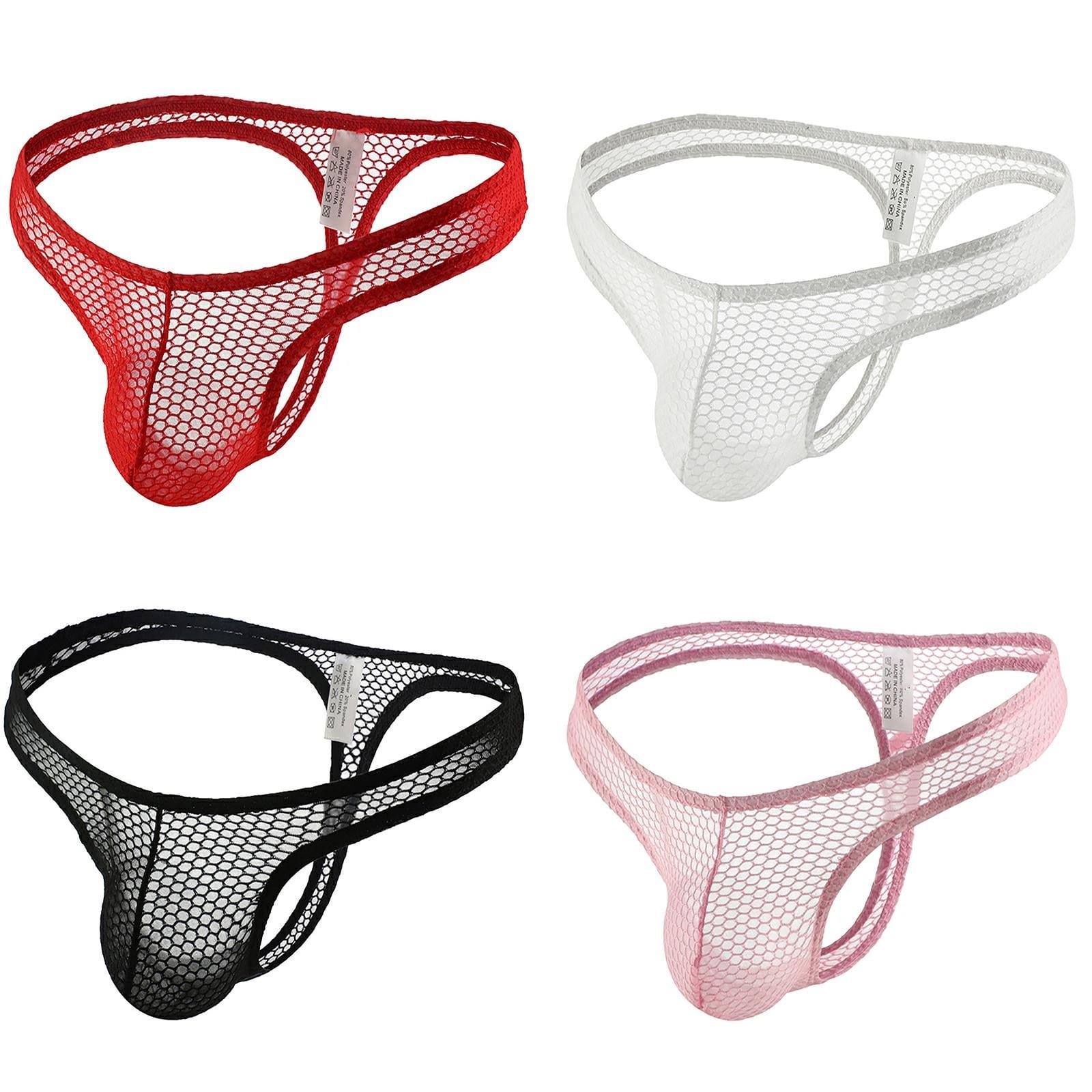 Jinhomg Mens G String Pouch Thong Lightweight Breathable See-Through ...