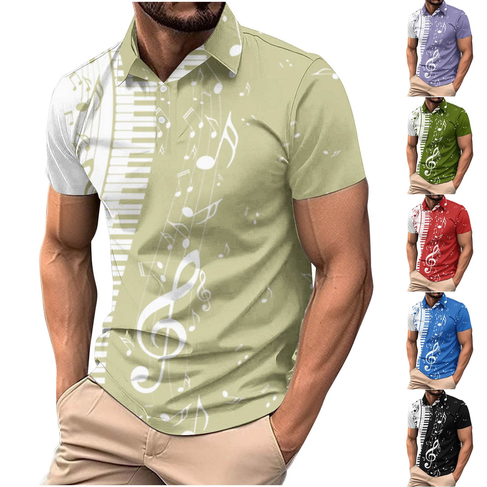 Jinhomg Mens Muscle Polos Shirts 2025 Fashion Gradient Color Golf ...