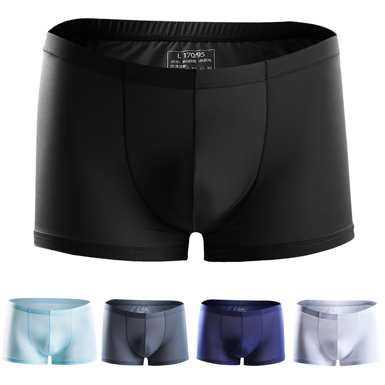 Jinhomg Mens Plus Size Athletic Boxers Ultra Thin U Pouch Boxer Briefs ...