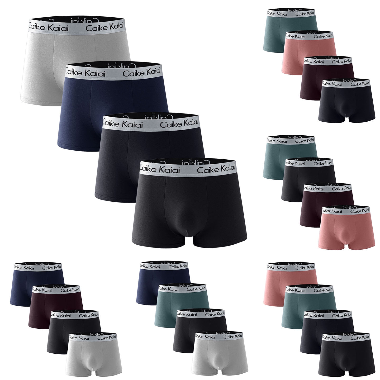 Jinhomg Mens Underwear Pack 4 PC Comfy Cotton Athletic Boxers Briefs ...