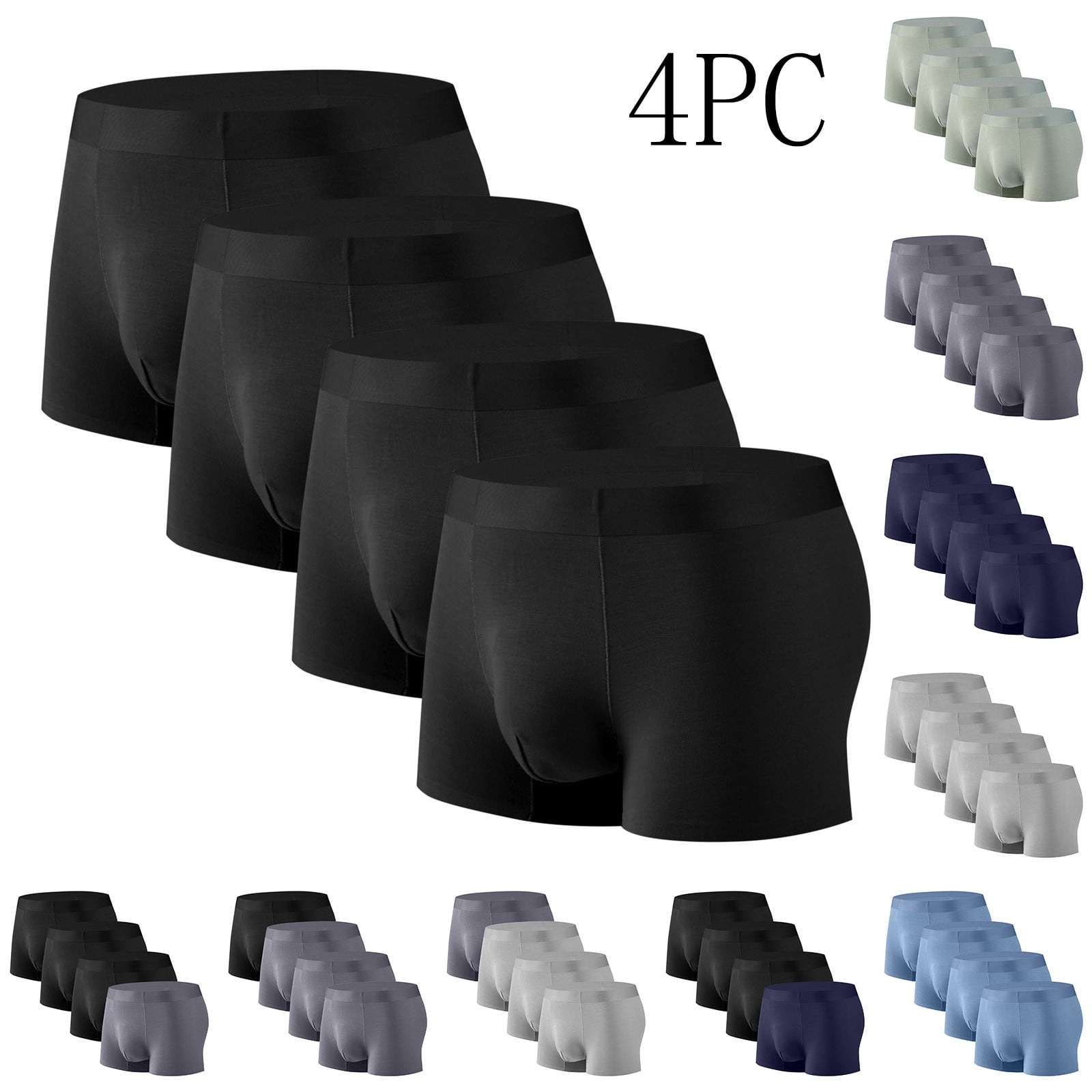 Jinhomg Mens Underwear Packs 4 PC Quick Dry Wicking Boxer Briefs ...