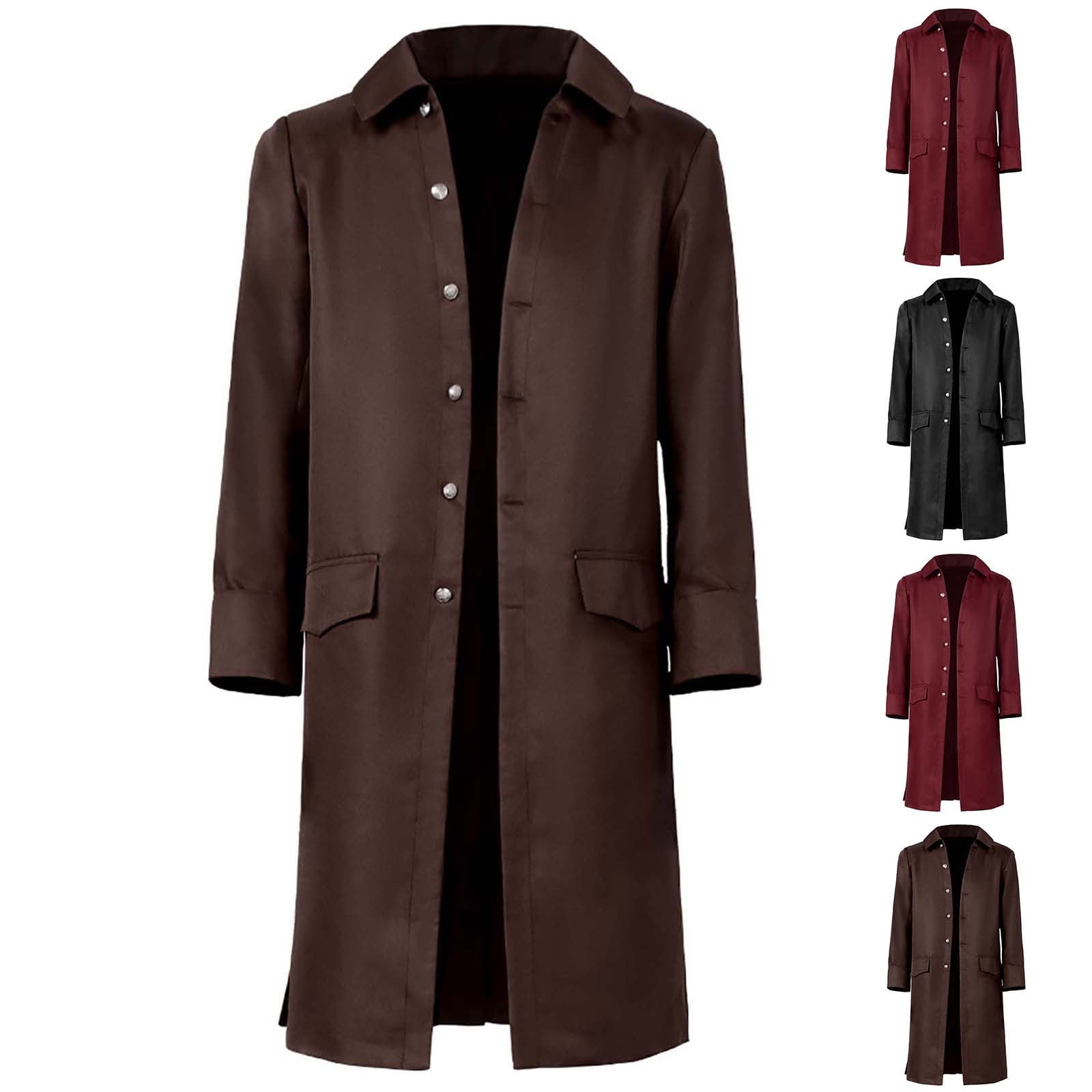 Jinhomg Mens Vintage Steampunk Jacket Victorian Frock Coat Halloween ...