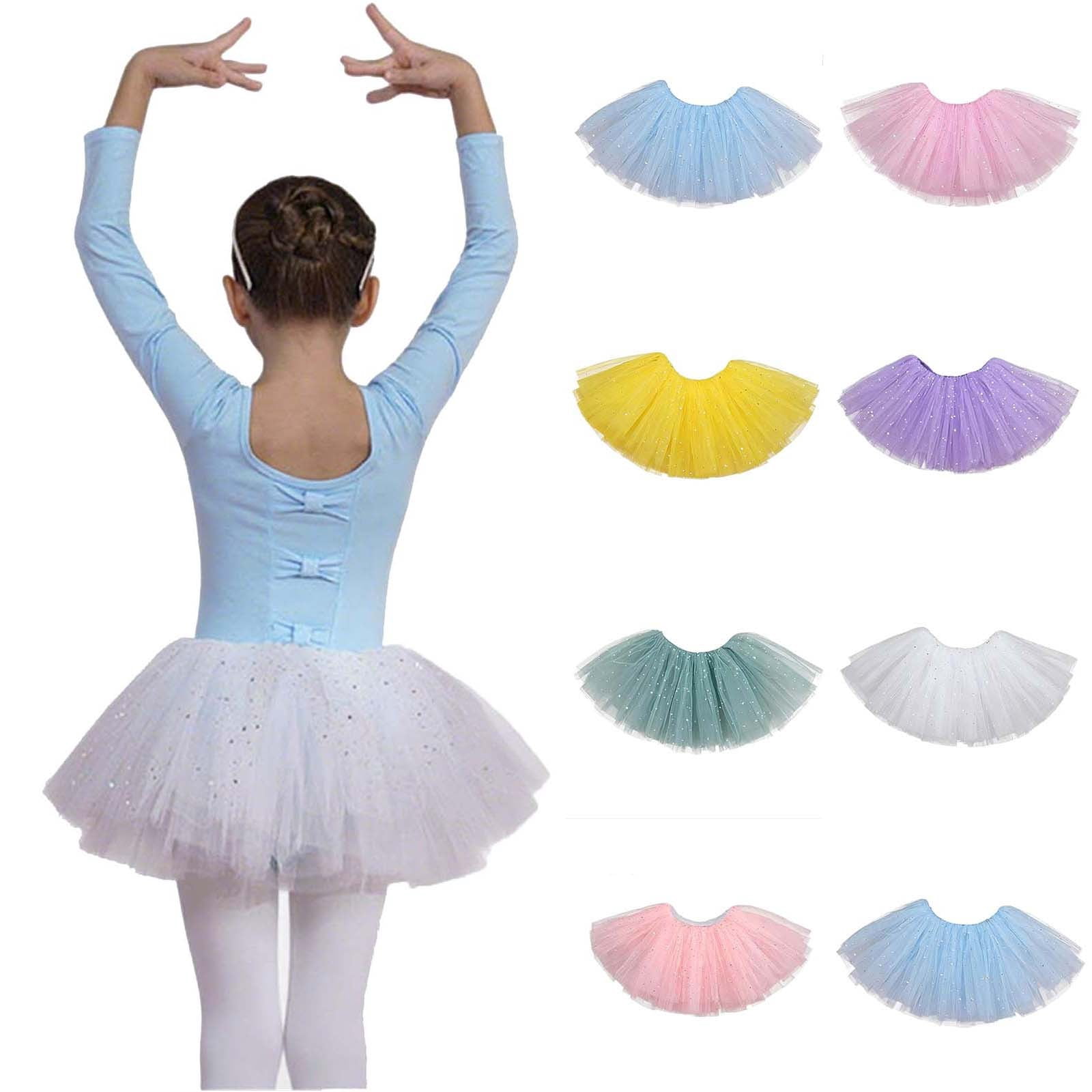 Jinhomg Sparkle Tutu for Girls Princess Dress Tulle Dance Skirt ...