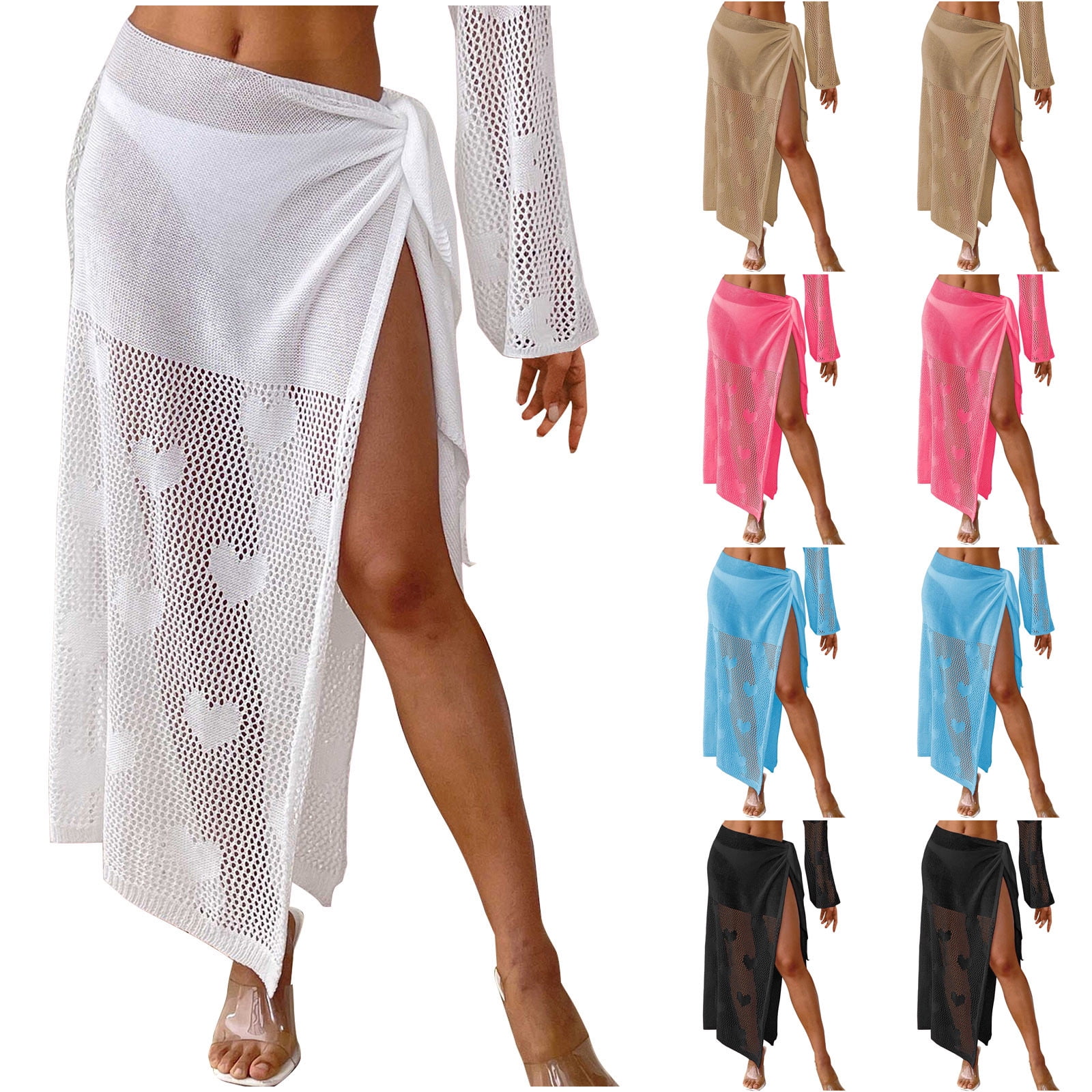 Jinhomg Swim Cover Ups for Women Hollow Out Tie Side Crochet Skirt 2025 ...