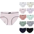 Jinhomg Teen Girls Cotton Panties Bow Trim Soft Underwear Cute Children ...