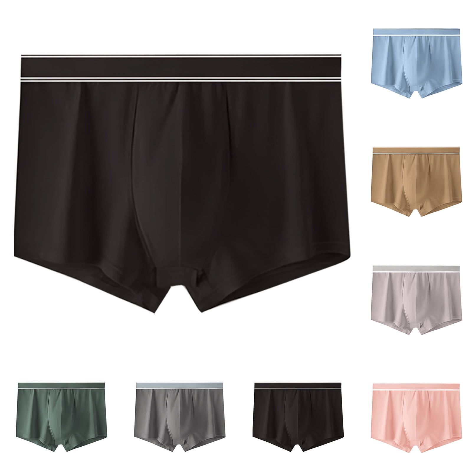 Jinhomg Thin Cotton Boxers for Men Lightweight Breathable Basic Solid ...