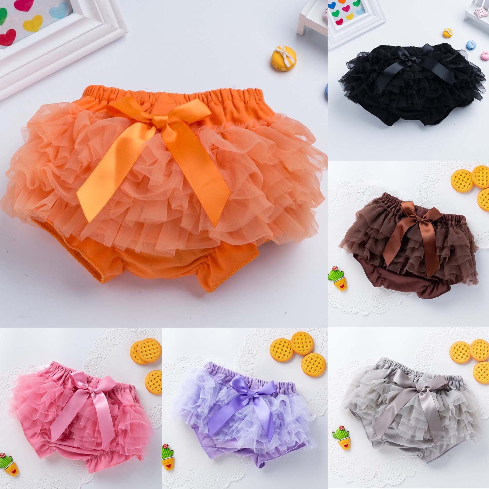 Jinhomg Toddler Baby Girls Cute Ruffle Tulle Bloomers with Bow Infant ...