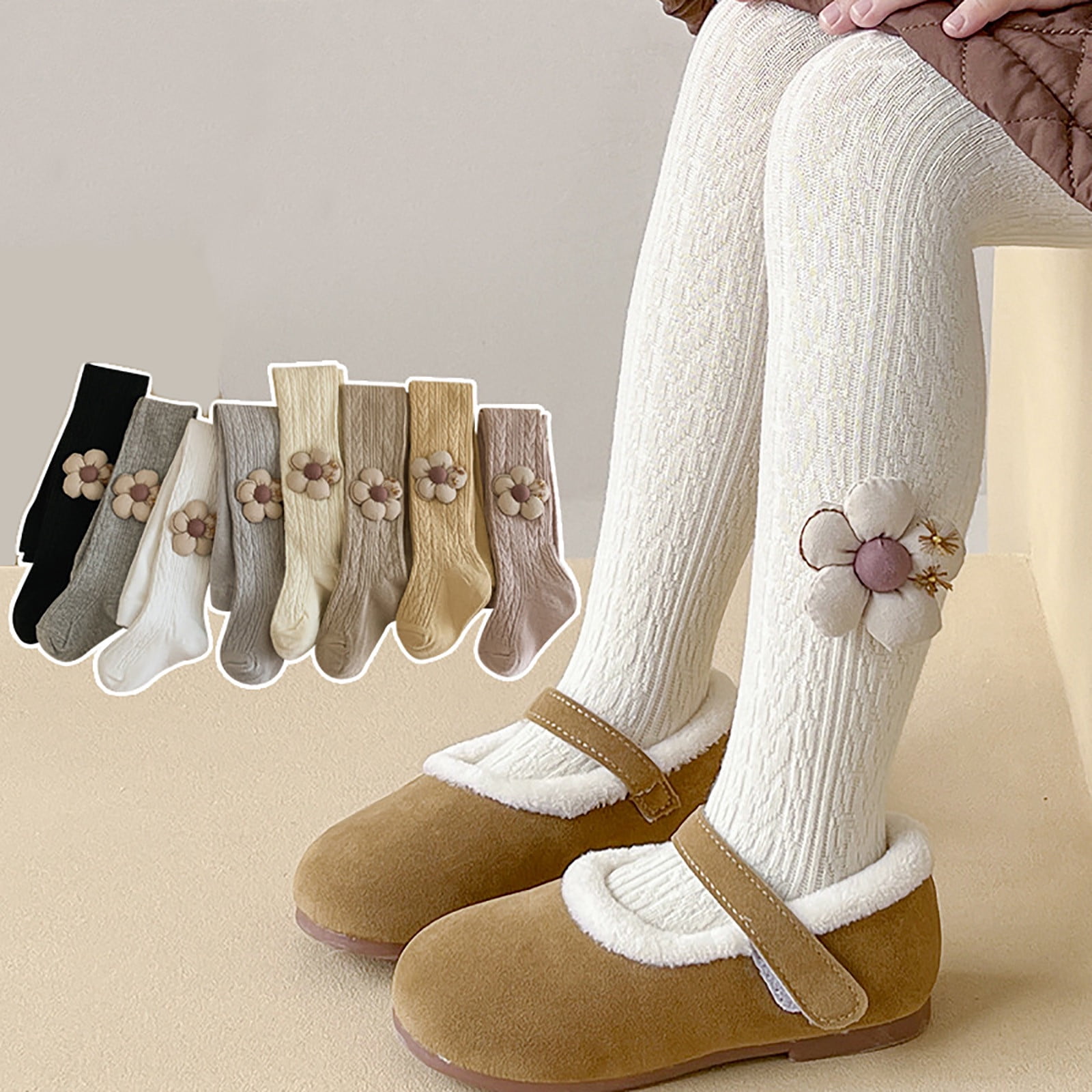 Jinhomg Toddler Baby Knit Tights Warm Knitted Stretch Tights Baby Girls ...