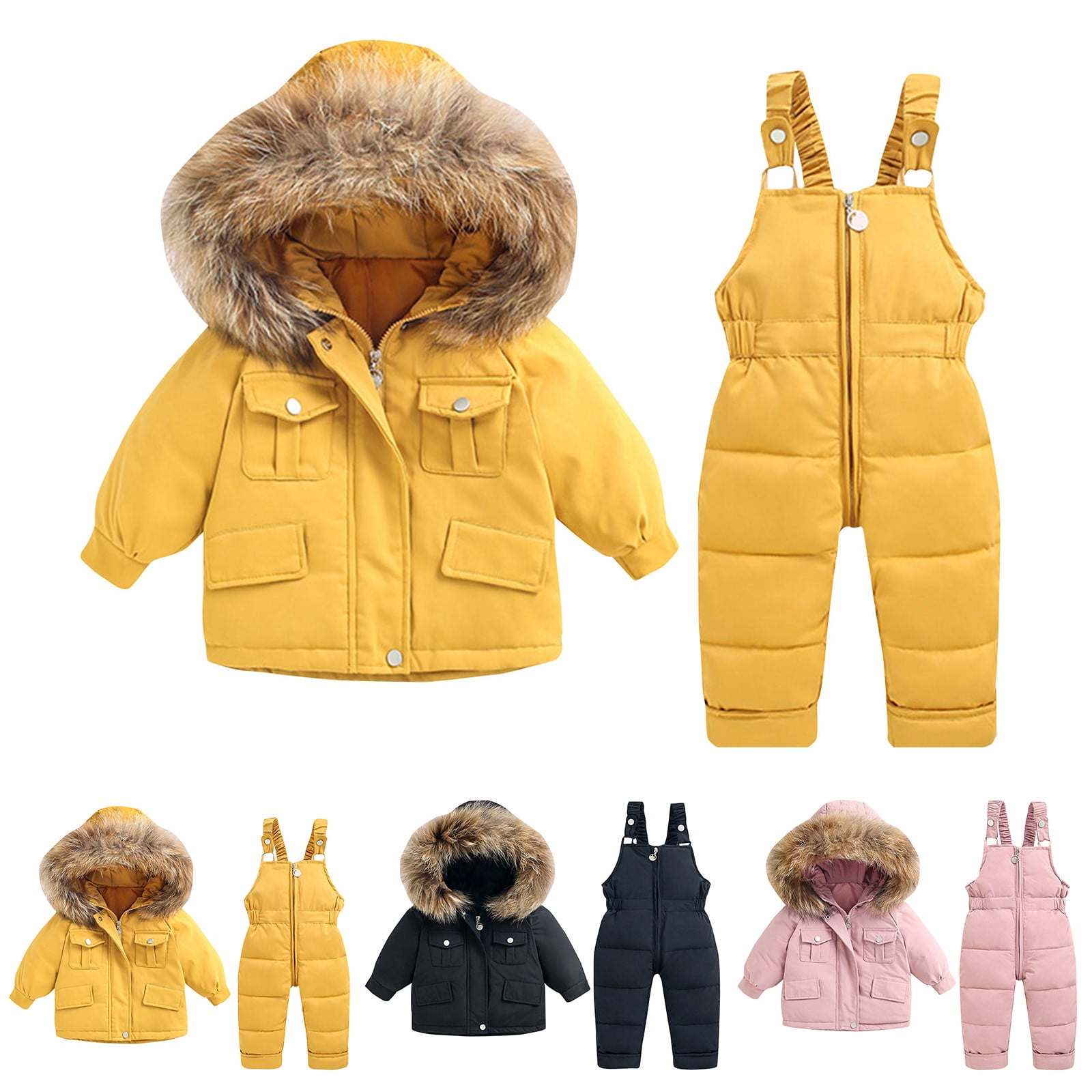 Jinhomg Toddler Baby Winter Snowsuit 2 Piece Waterproof Windproof Ski ...