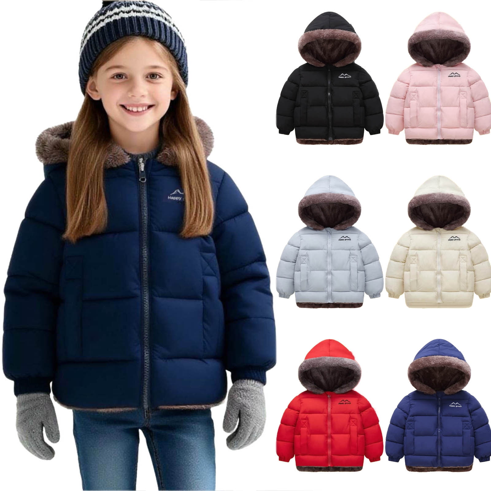 Jinhomg Toddler Boys Girls Puffer Coat Fleece Lined Hooded Jacket ...