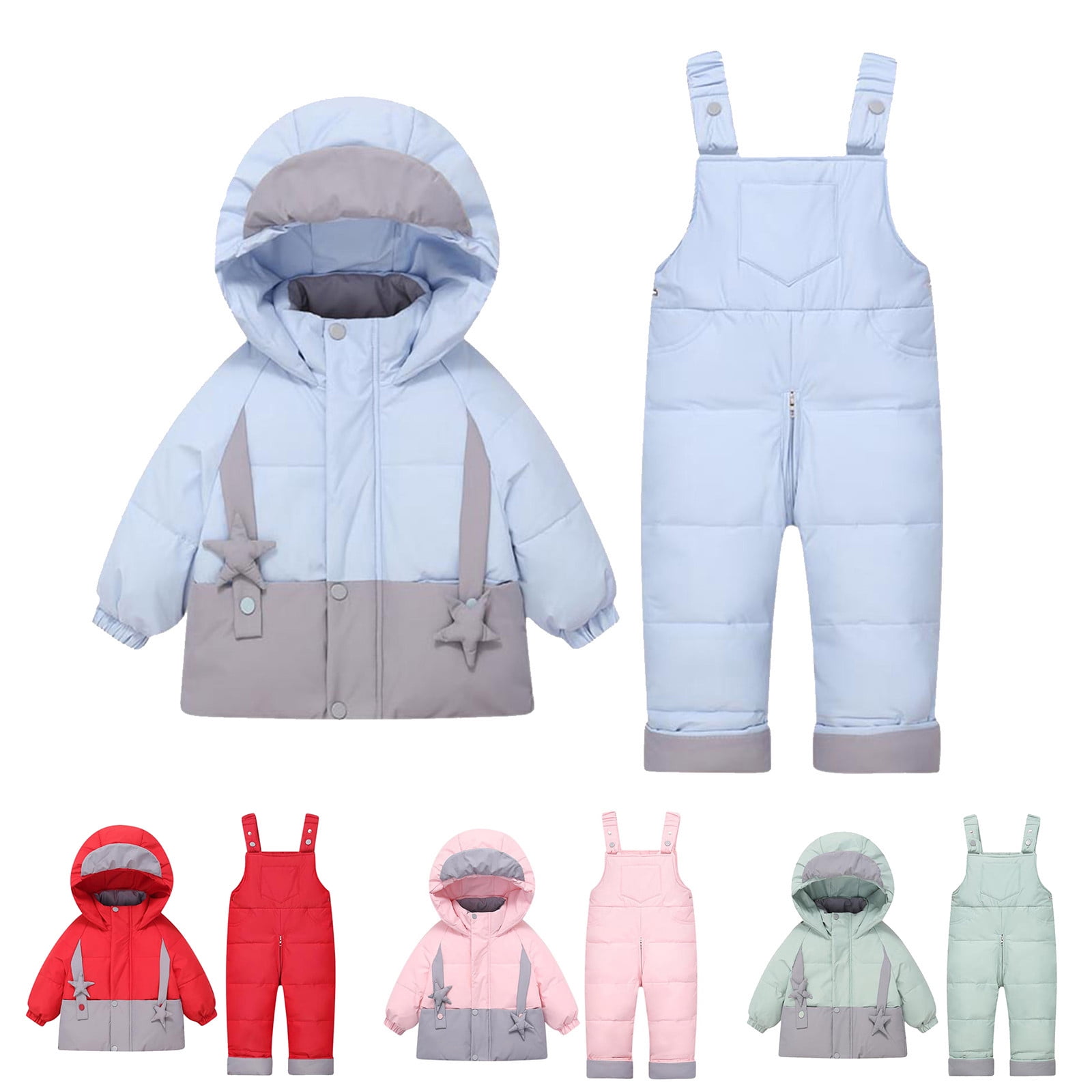 Jinhomg Toddler Winter Snowsuit Coat 2 Piece Windproof Skiing Suit 2025 ...