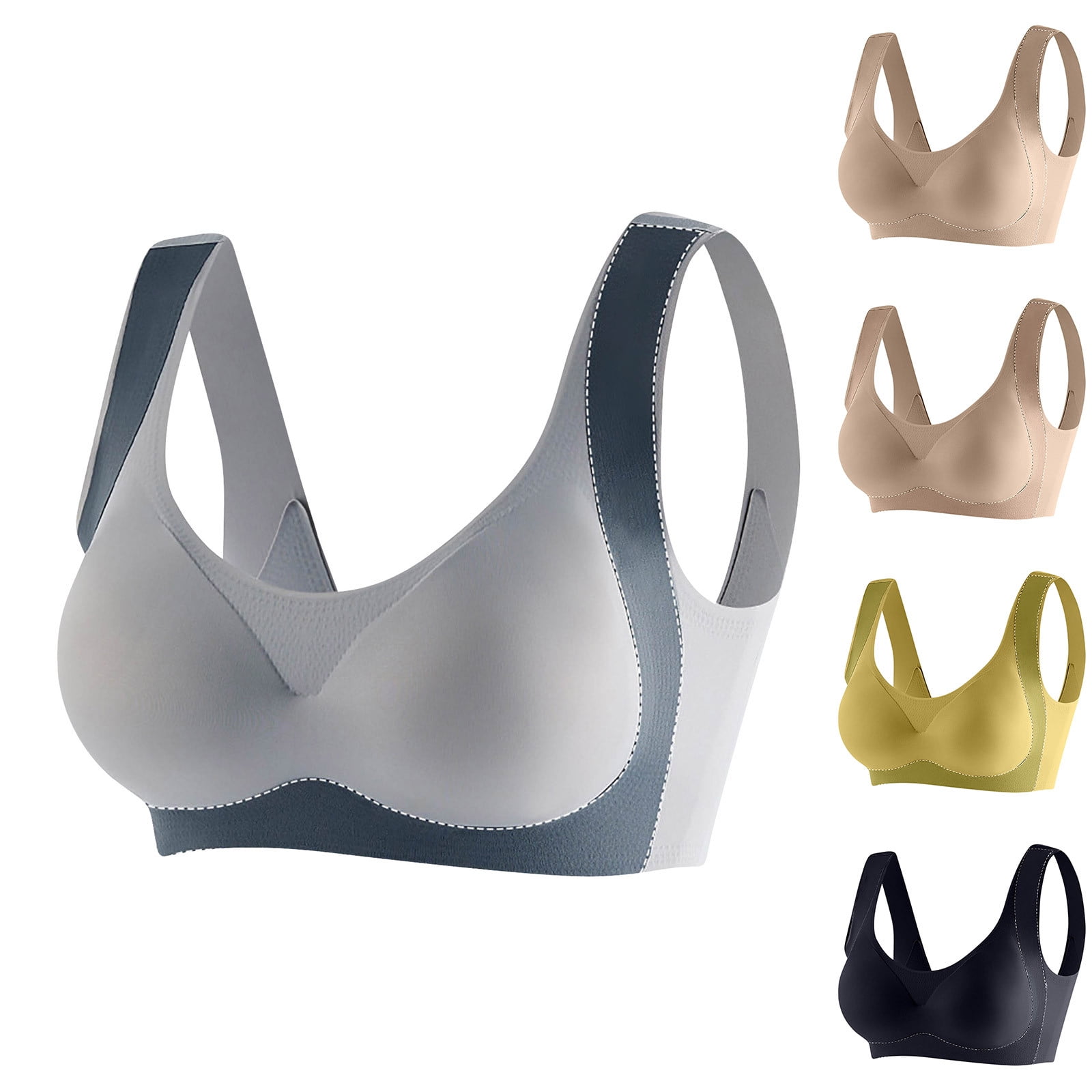 Jinhomg U Back Sports Bras for Women Soft Padded Seamless Push Up Bra ...