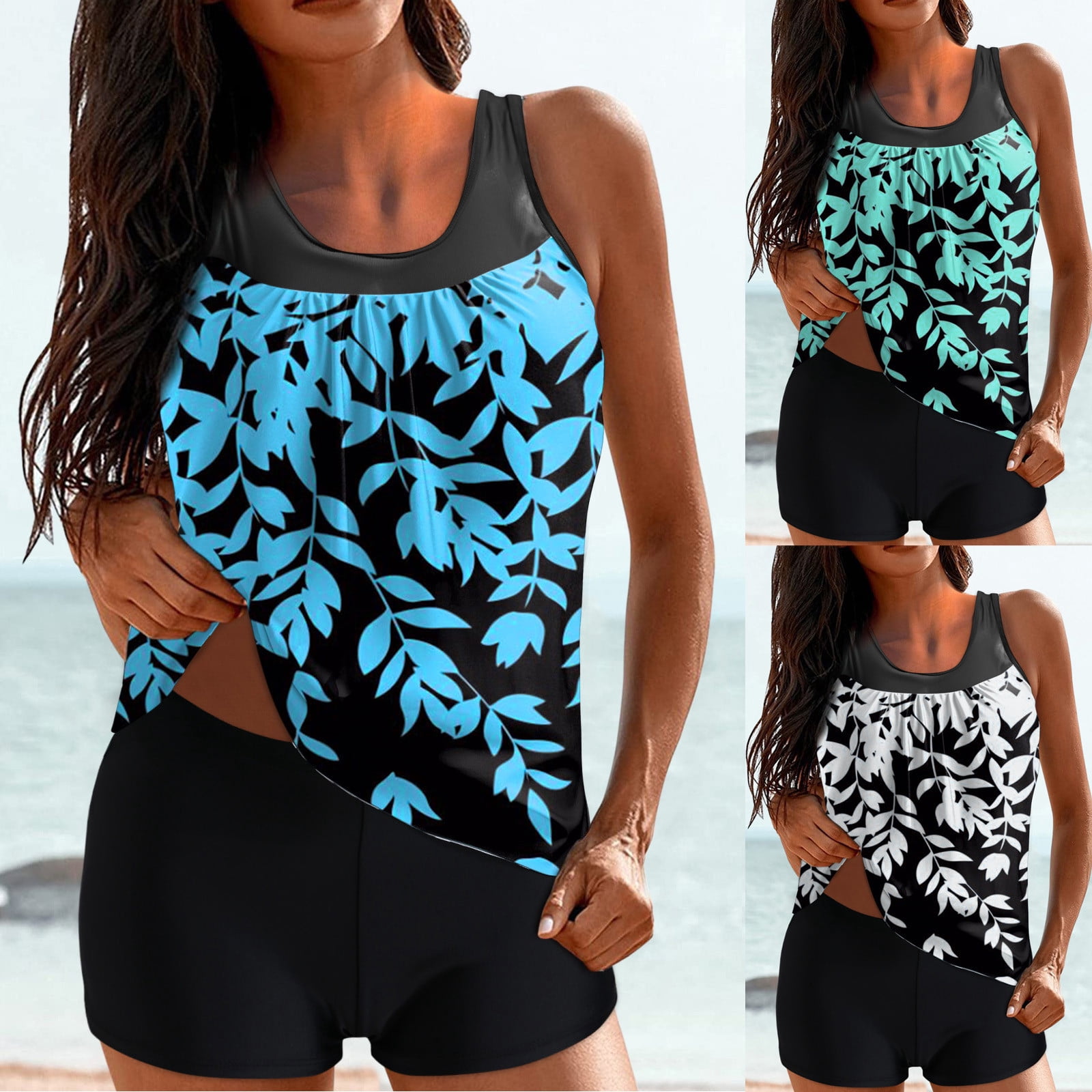 Jinhomg Womens Swimsuits Two Pieces Tankini Swimsuits Lightweight Comfy ...