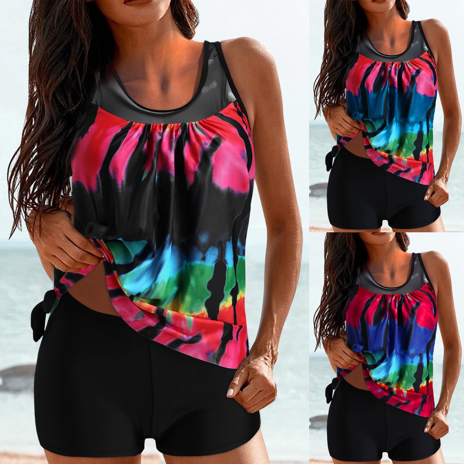 Jinhomg Womens Swimsuits Two Pieces Tankini Swimsuits Lightweight Comfy ...