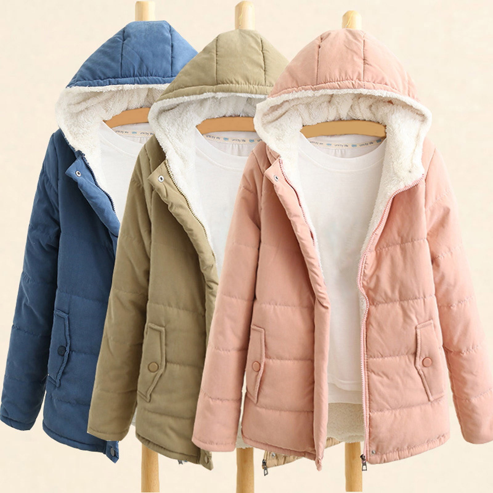 Jinhomg Womens Winter Fleece Lined Hoodies Soft Cozy Long Sleeve Full ...
