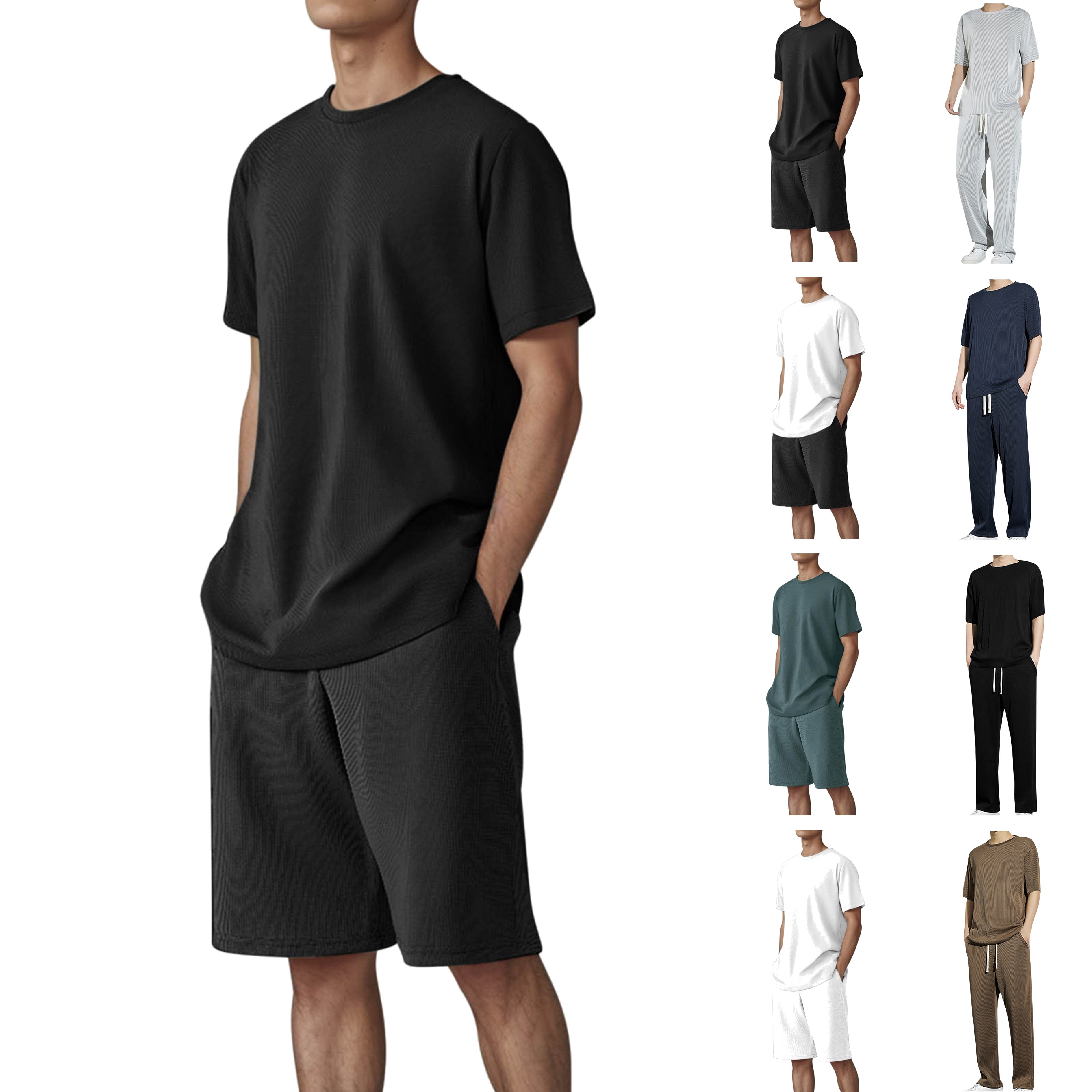 Jinhomg Workout Outfits for Men Two Piece Lightweight Summer Tracksuits ...