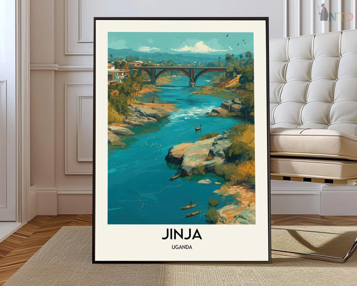 Jinja Uganda City Map Landmark Wall Art Travel Photo Print, Unframed ...