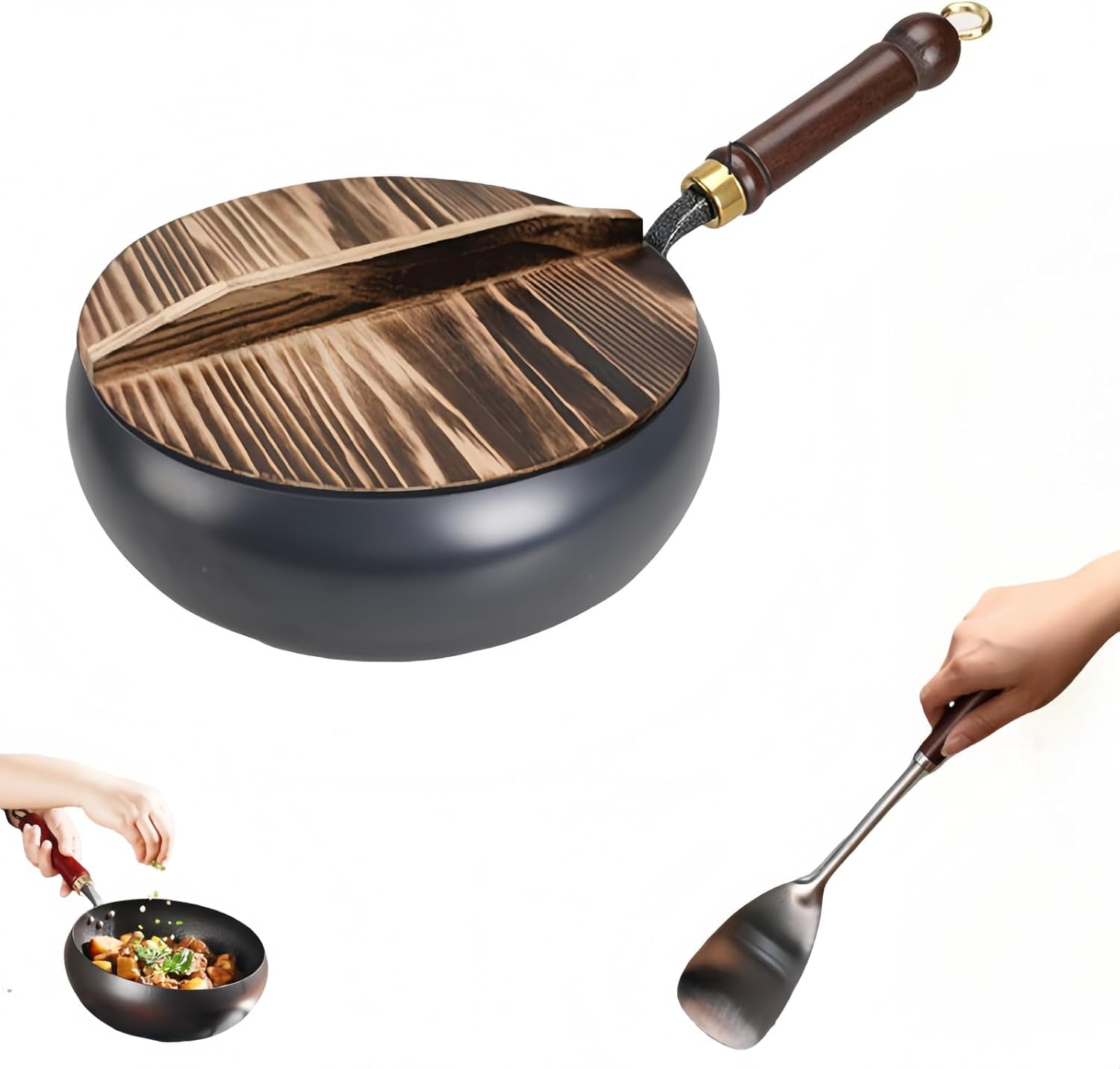 Jinswhdre Cast Iron Skillet, Japanese Iron Pan, Uncoating Cast iron Pot ...