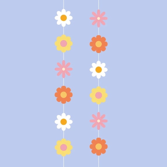 Jinswick 2-Piece Daisy Banner Set Bohemian Daisy Paper Flower Wreath ...