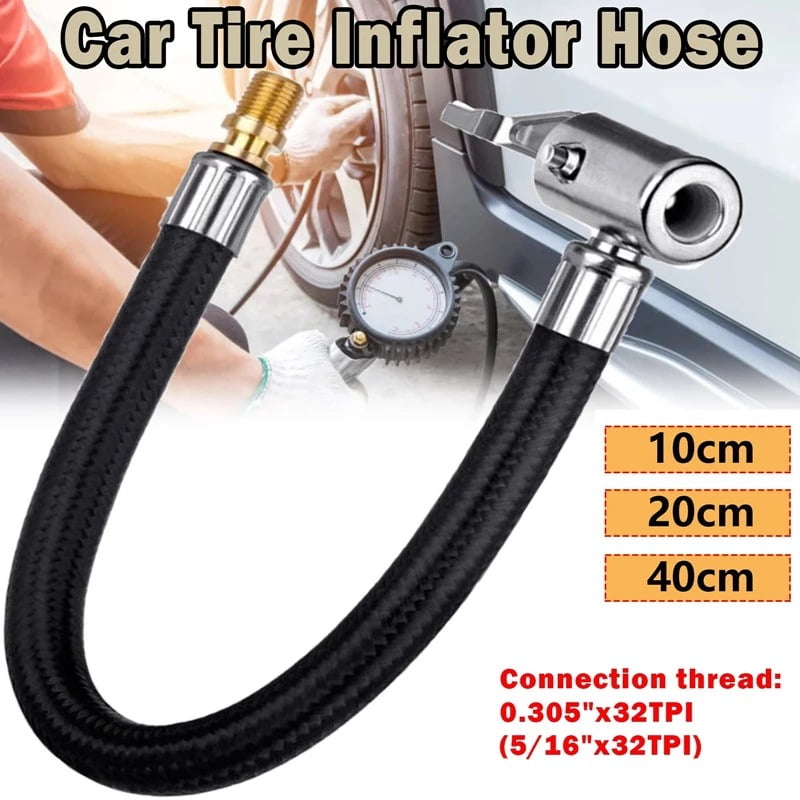 Jinswick 40cm Air Inflation Extension Hose Adapter Portable Tire Inflator Air Pump, Standard US ...