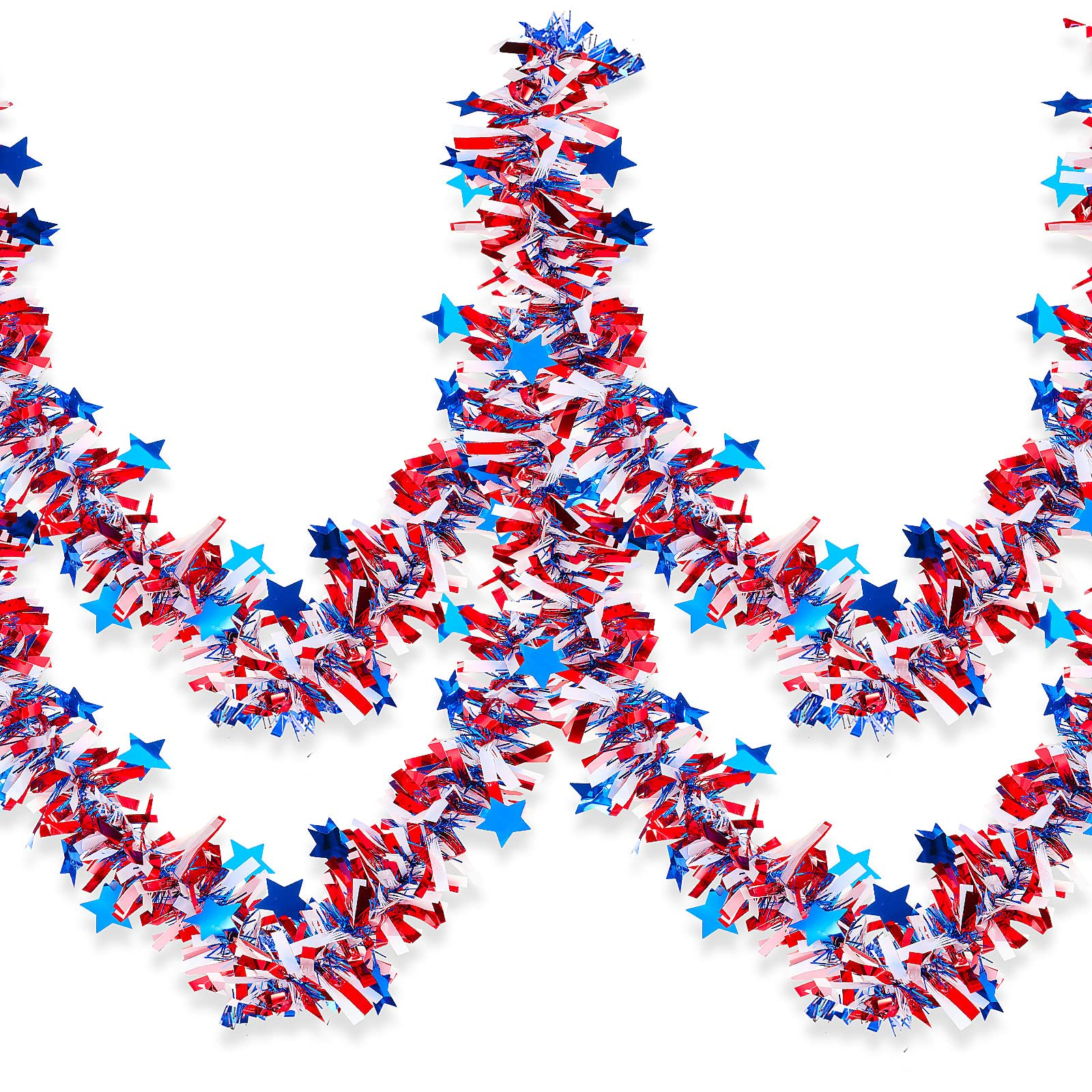 Jinswick 4th of July Day Hanging Party Accessory Metallic Glittering ...