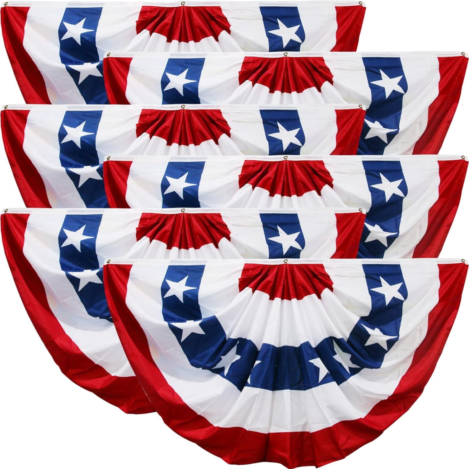 Jinswick 6 Pack American Flags Banners,Patriotic Bunting Outdoor,USA ...