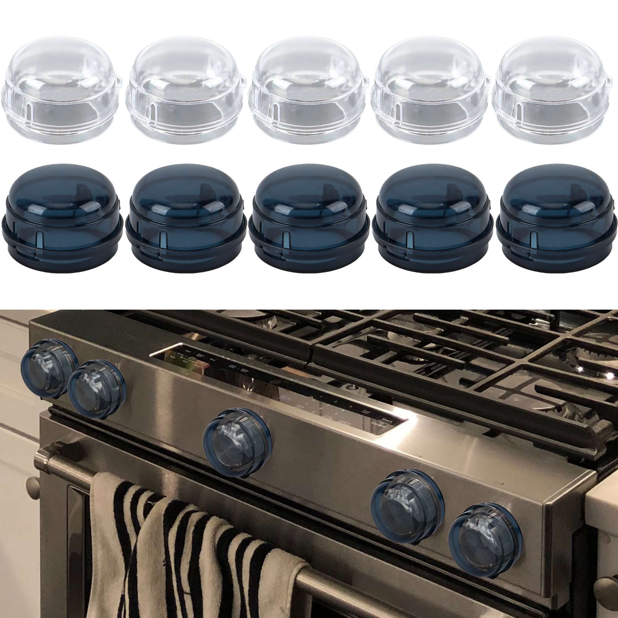 Jinswick 6 Pack Proof Clear Stove Knob Covers, Child Safety Guards ...